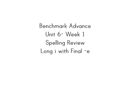 Benchmark Advance First Grade Unit 6 Week 1 Spelling Review Video