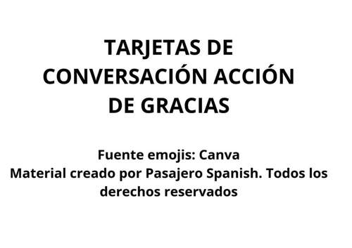 THANKSGIVING CONVERSATION CARDS IN SPANISH ACCIÓN DE GRACIAS CONVERSACIÓN