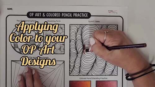 OP Art Drawing, Colored Pencil Blending, PowerPoint -Middle & High ...