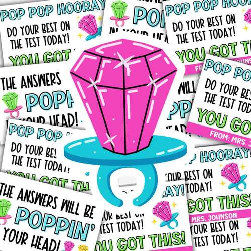 Testing Day Ring Pop Treat Tag, Student School Test You Got This Snack Tags