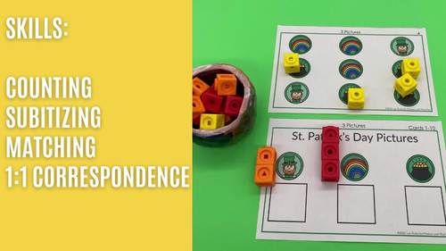St Patricks Day Math Preschool Cover and Count Activity Numbers 1 to 5