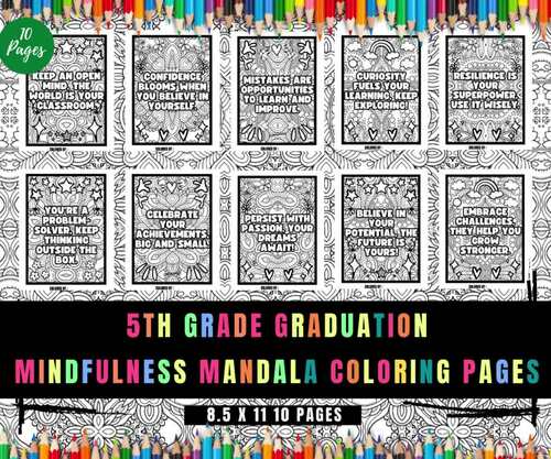 5th Grade Graduation Motivational & Mindset Growth Mindfulness Coloring