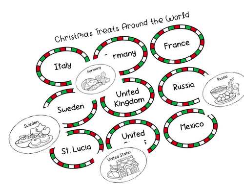 Christmas Holiday Treats Around the World Minibook and Worksheets STEAM