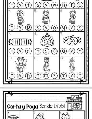 Halloween Phonics Reading and Writing in Spanish by La Maestra Pati ...