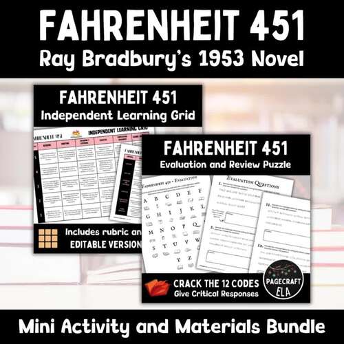 Ray Bradbury's Fahrenheit 451 BUNDLE of Study Materials by Pagecraft ELA