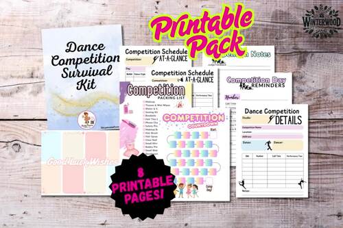 Dance Competition Survival Kit Printable Bundle: Packing List ...