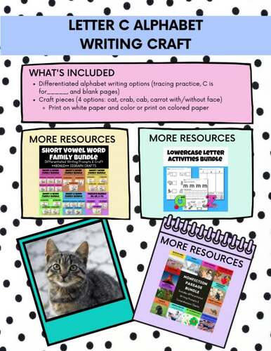 Letter C Alphabet Writing Craftivity - Phonics Letter Formation ...