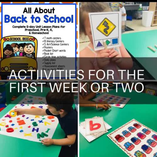 Back to School 5-Day Lesson Plan for Preschool, PreK, K, & Homeschool