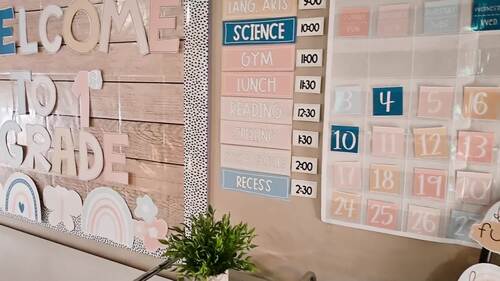 Editable Boho Daily Schedule Signs Calm Decor Template Set for ...