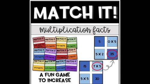 Match It Game: Multiplication - Increase Fact Fluency 0's-12's | TPT