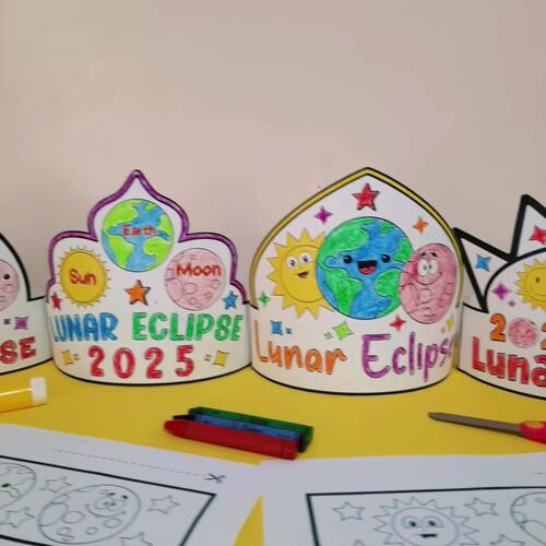 Lunar Eclipse 2025 Crown Hat Craft | Total Lunar Eclipse Headband ...
