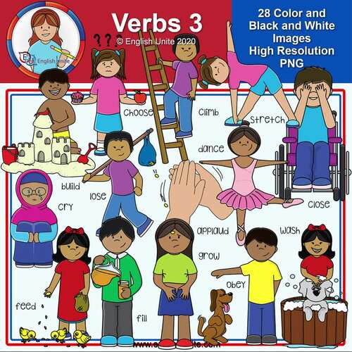 Clip Art - Verbs Bundle 2 by English Unite Clip Art | TPT