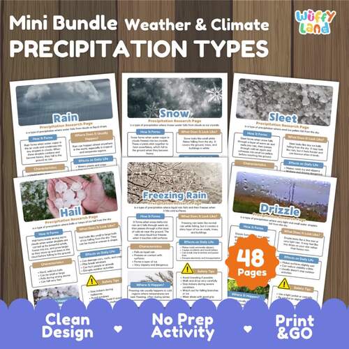 Precipitation Types Mini Bundle | Weather and Climate Research Project ...