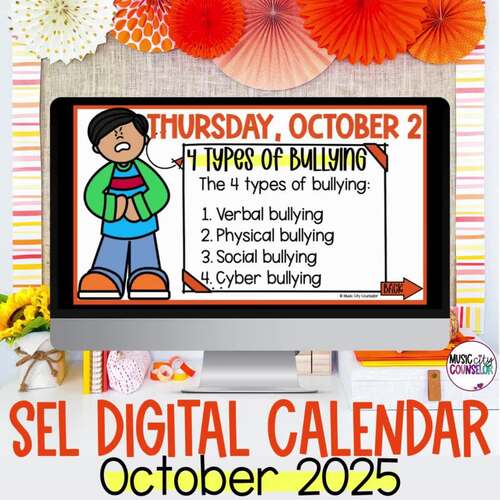 SEL, Morning Meeting, Bullying Prevention Calendar for Google Slides ...