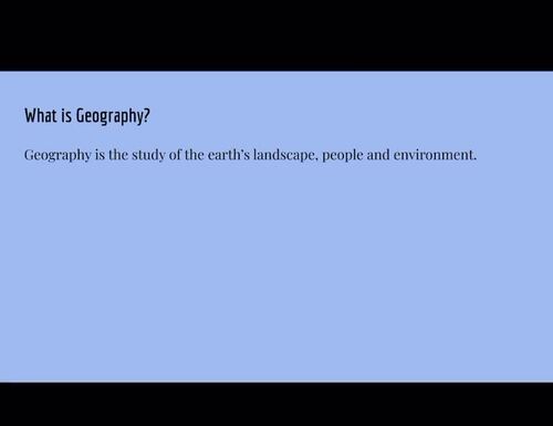 Introduction to Geography Mini Lesson and Activity- Google Slides™
