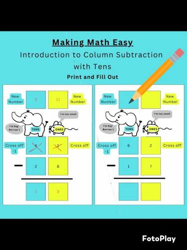 2 and 3 Digit Column Subtraction with Regrouping Bundle | TPT