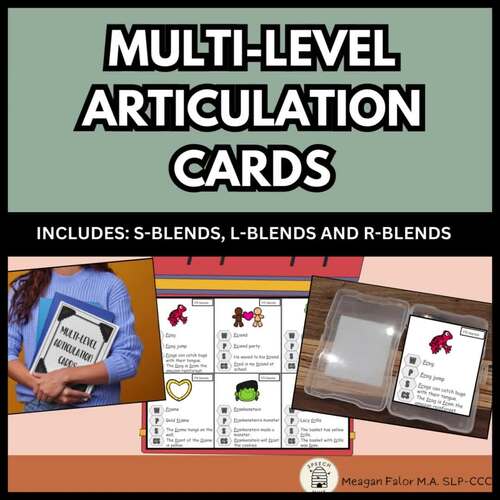 Articulation Cards, Multi-Level: Blends - S, L and R - Speech Therapy ...