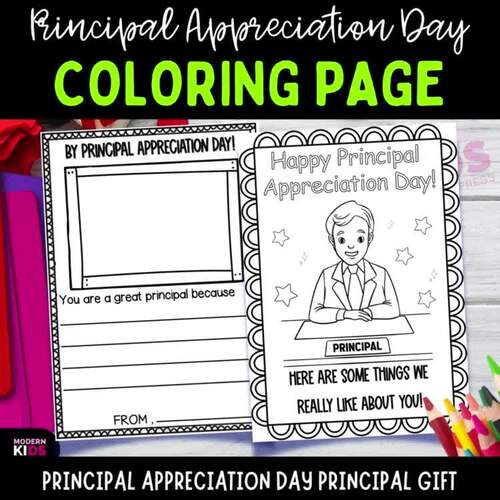Principal Appreciation Day Coloring Page by ModernKids LearningPress