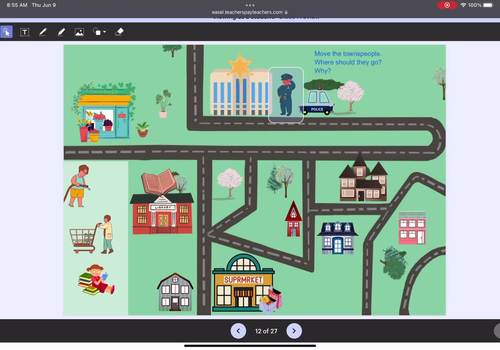 Interactive EASEL GAME BOOK Summer Picnic Speech teletherapy activity