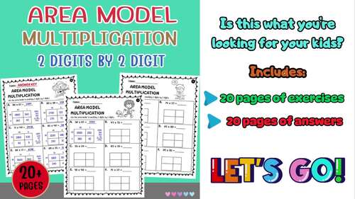 Multiplication with the Area Model: 2-Digit × 2-Digit For Grade 3-5
