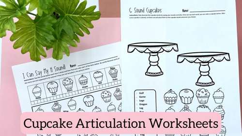 No Prep Cupcake Themed Articulation Worksheets and Activities for ...