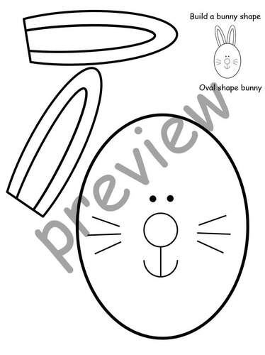 Bunny Shapes Craft | 2D Shape Activities | Spring Math Center by Pim Paper