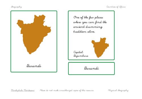 African Geography Countries of Africa Intro Set of 54 Fast Fact Cards ...