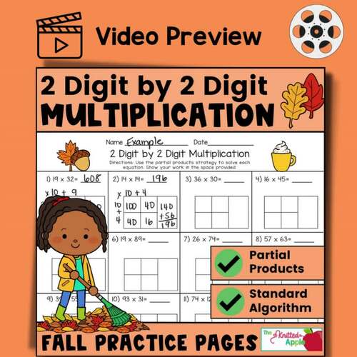2 Digit by 2 Digit Multiplication Partial Products - Area Model {Fall ...