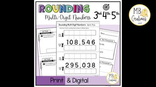 Rounding Multi-Digit Numbers - Target Method 3rd, 4th, 5th - Print ...