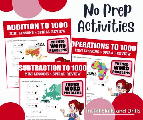 3 Digit Addition and Subtraction Morning Work and Spiral Review ...