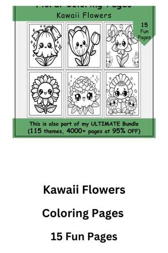 Kawaii Flowers Coloring Pages for Kids | Fun Coloring Printables ...