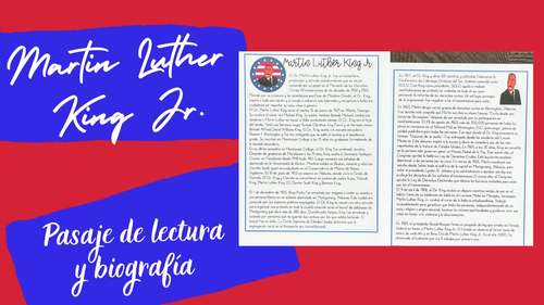 Martin Luther King Jr. Actividades de Comprensión Lectora, Biografía y ...