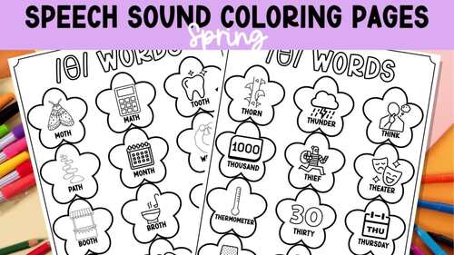 Spring Speech Sound Coloring Pages | Speech Therapy by Play Therapy ...