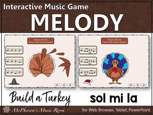 Thanksgiving Music | Solfege Sol Mi La Interactive Melody Game {Build a ...