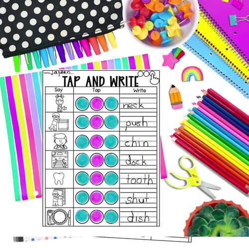 Tap and Write Words with Digraphs Phonics Activities Segmenting | TPT