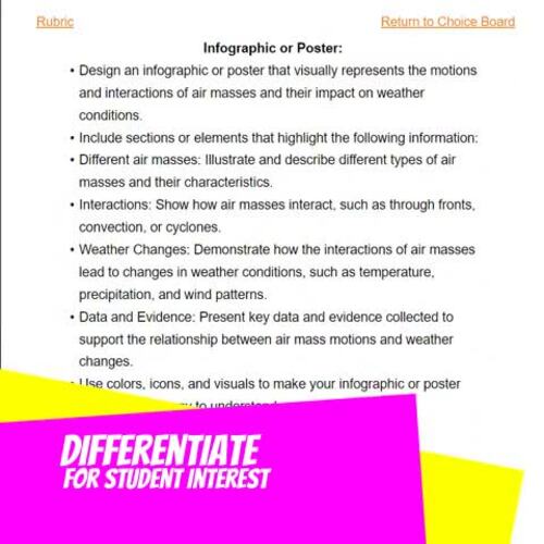 Air Masses: Choice Board (MS-ESS2-5) by Dr B Science | TPT