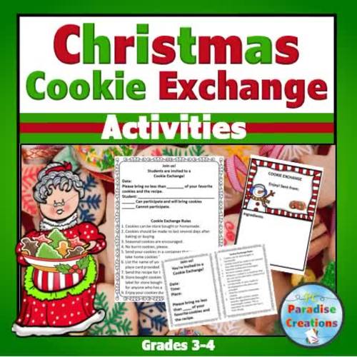 Christmas Holiday Cookie Exchange Activities Set with Writing Activities