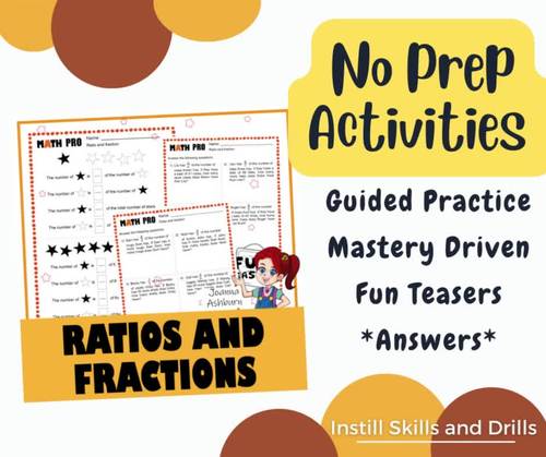 Equivalent Ratio and Fraction Guided Practice and Word Problems Worksheets