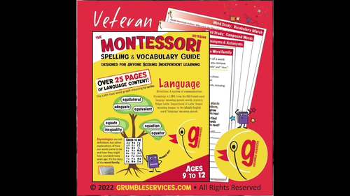 Montessori Spelling Vocabulary GUIDE III Spelling Activities and ...