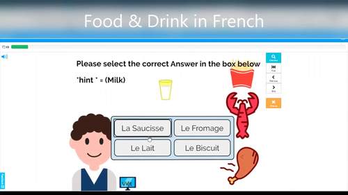 Food & Drinks French Distance Learning | French BOOM Cards™ Food & Drink