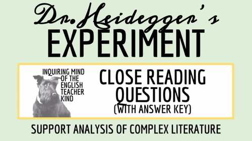 "Dr. Heidegger's Experiment" by Nathaniel Hawthorne Close Reading Questions