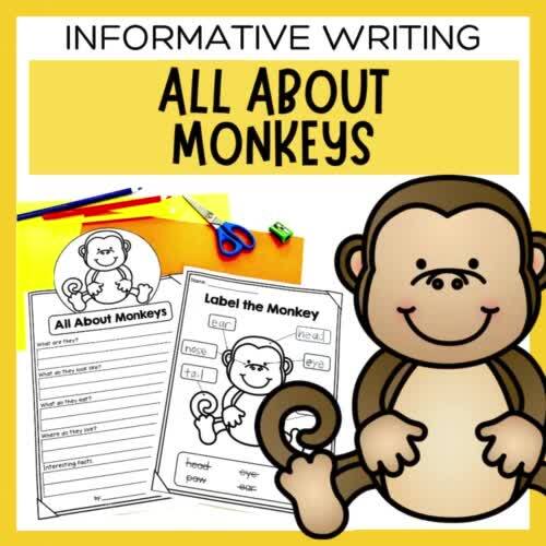All About Monkeys | Animal Research Worksheets | Nonfiction Writing ...