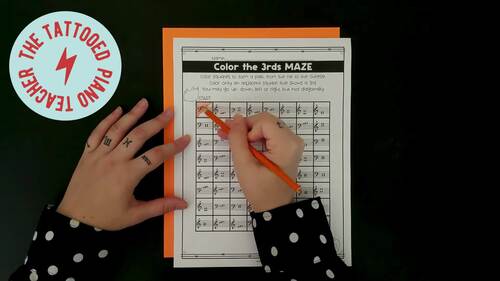 MUSIC WORKSHEETS | Piano Intervals: 2nds - 3rds [Music Theory Printables]