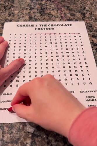 Charlie & The Chocolate Factory Word Search Literature Activity Game