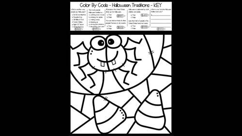 COLOR BY CODE Halloween - Traditions by Presley's Print-ables | TPT