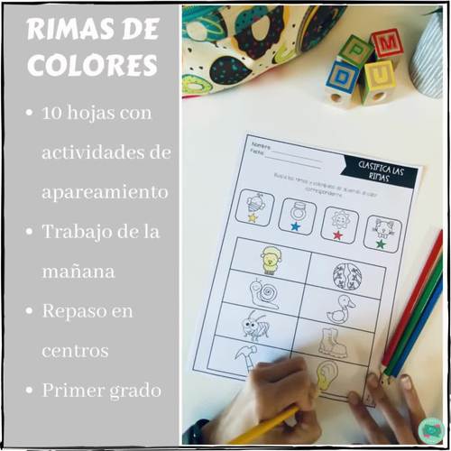 Spanish rhymes worksheets by Joyfully Dual | TPT