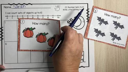 Numbers to 10 ~ Halloween Math Center ~ Task Cards by Little Learning ...