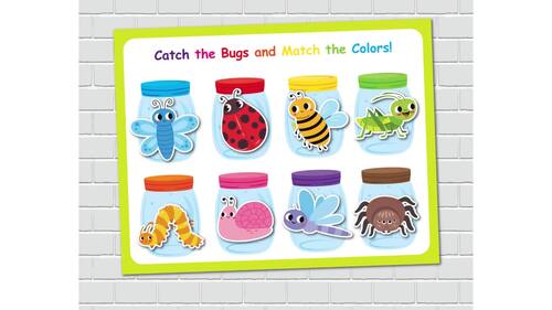 Bugs in a Jar Color Matching Activity for Kids, Color Jars Printables