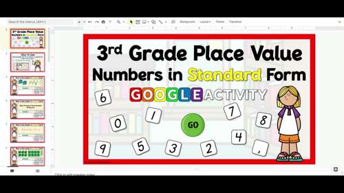 Numbers in Standard Form up to 10,000 Place Value Google Activity