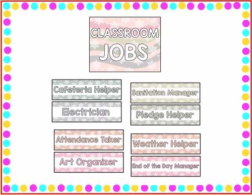 Printable Snowflakes Classroom Jobs Labels, Editable Classroom Jobs